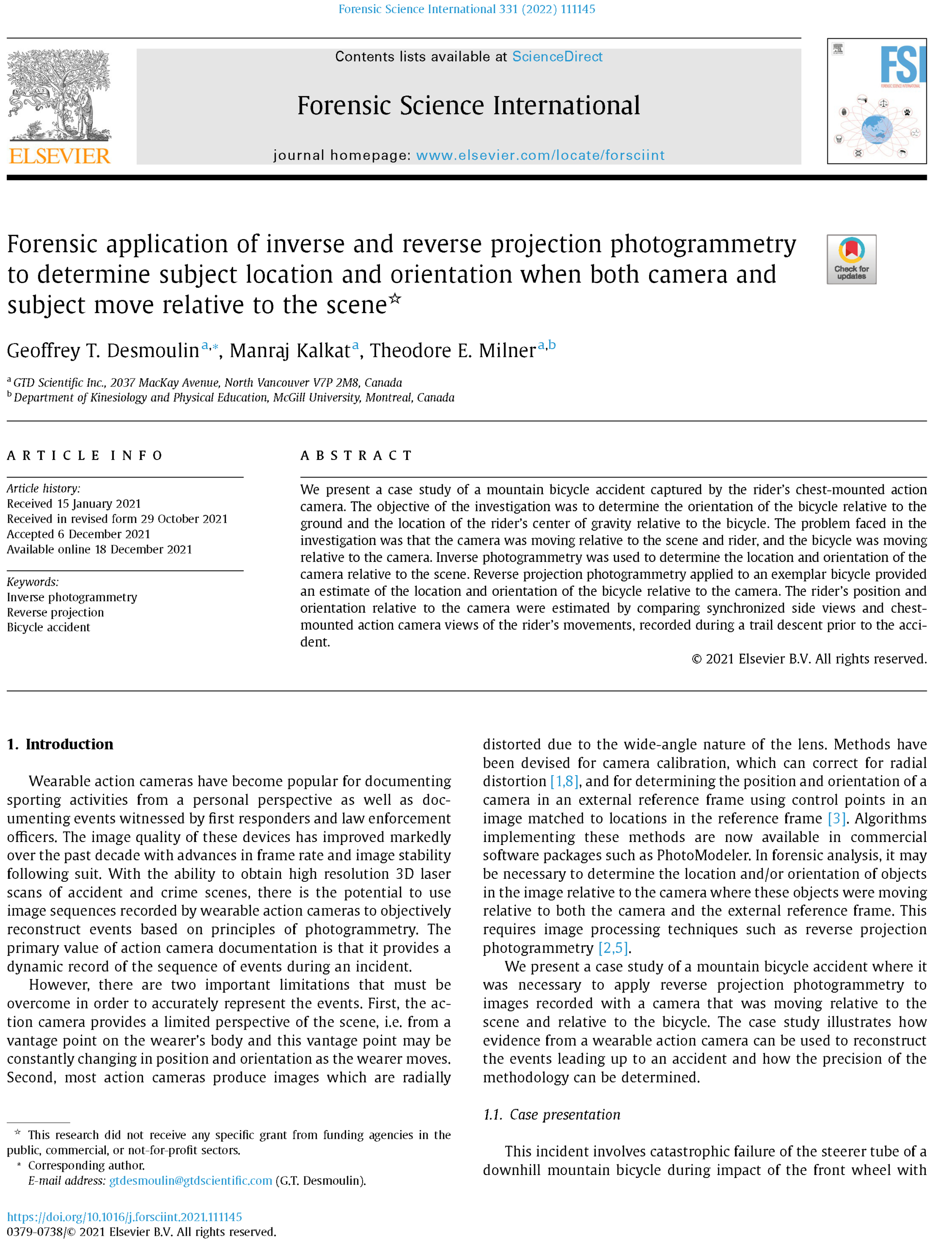 Forensic Application Of Inverse And Reverse Projection Photogrammetry Forensic Application Of Inverse And Reverse Projection Photogrammetry
